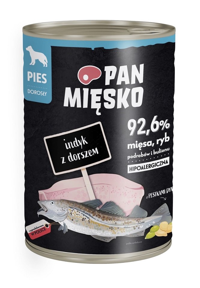 PAN MIĘSKO Kalkuniliha tursakalaga hüpoallergeenne märja koeratoit 400g