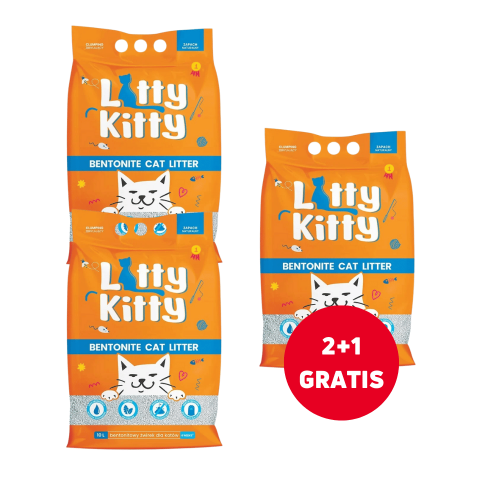 LITTY KITTY BentoniteLooduslik bentoniitkillustik 10 l (8 kg) 2+1 TASUTA